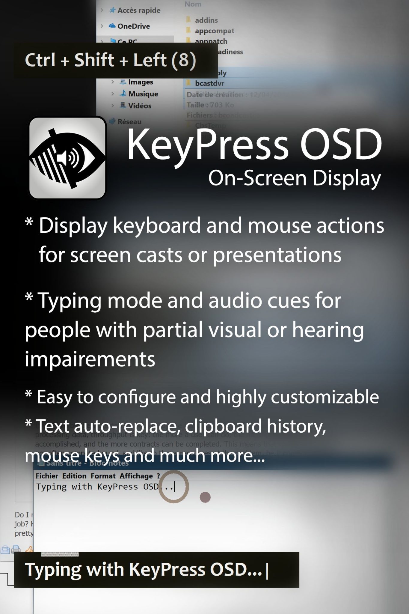 Features – KeyPress OSD